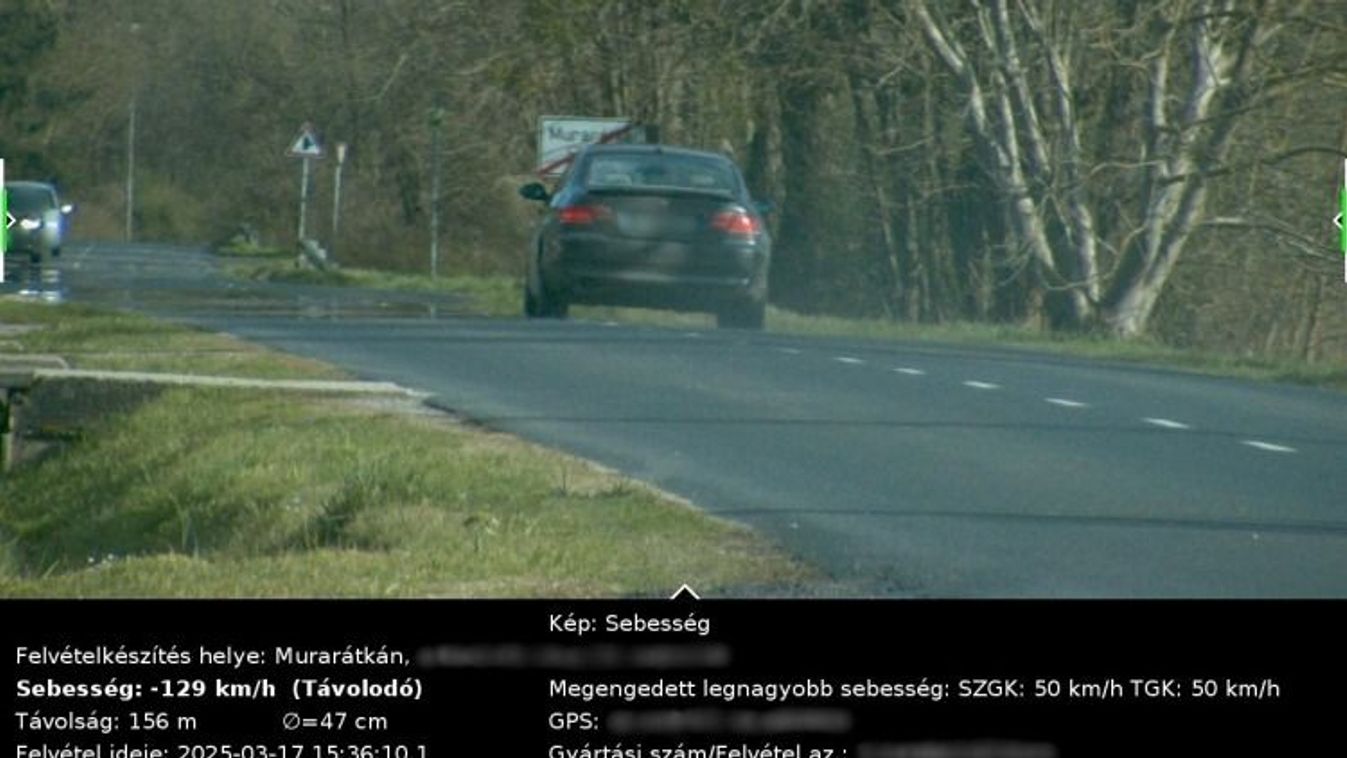 50 km/h helyett 129 km/h-val közlekedett
